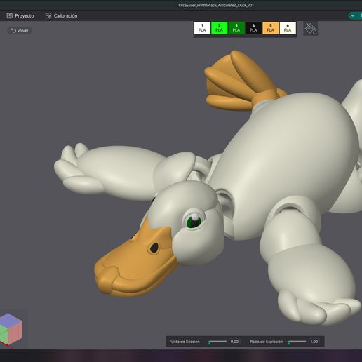 🦆 Print In Place Articulated Duck・ STL File for 3D printing・Cults