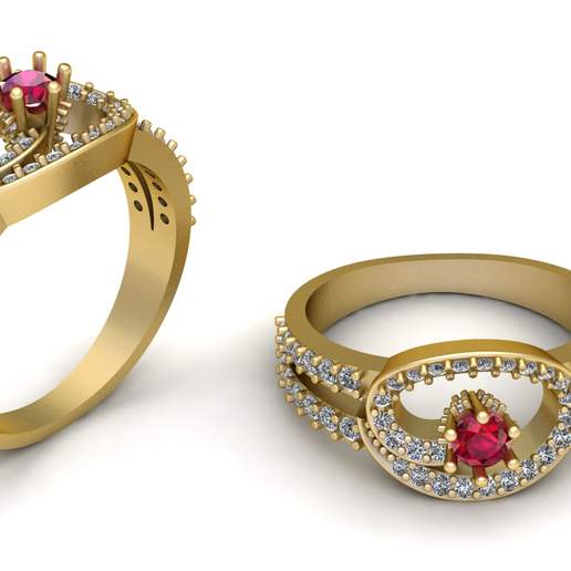 Archivo STL SILVER RUBY RING 3D PRINTABLE MODEL 💎 (OBJ)・Diseño de ...