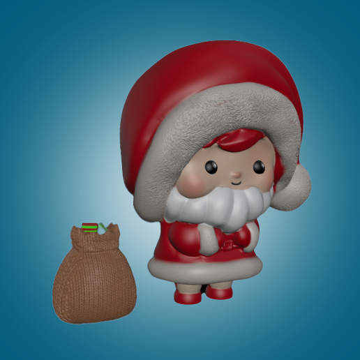 STL file Mini Cute Santa Claus 🎅 ・Design to download and 3D print・Cults