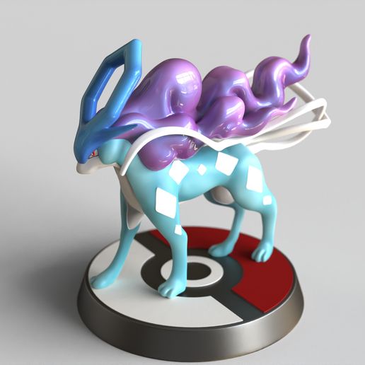 🆓 Suicune - LEGENDARY (Free Bambu 3mf color file)- FAN ART - POKÉMON ...