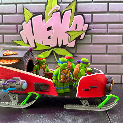 🥷 Teenage Mutant Ninja Turtles Christmas Pizza Sled・Free STL File for ...