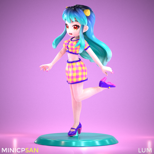 🎨 Lum - Colorful Retro Charm Outfit - Urusei Yatsura Anime Figure - 3D ...