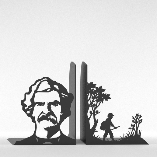 Archivo STL Mark Twain Bookends 📚 ・Diseño de impresión en 3D para ...