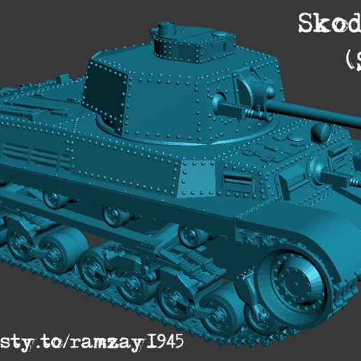 3D file Š-II-c (Skoda T-21) 1:100 🪖 ・3D print object to download・Cults