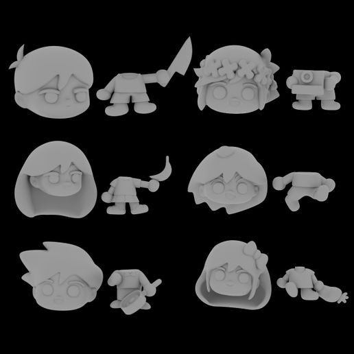 🗝️ (Full Set) Omori Chibi Figures・ STL File for 3D printing・Cults