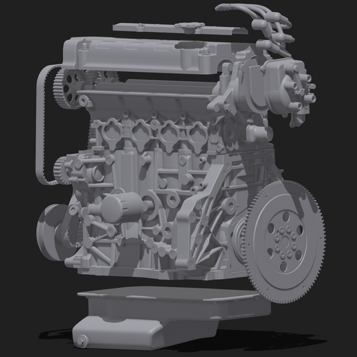 💭 Detailed B Series Engine Model・ 3D File for 3D printing・Cults