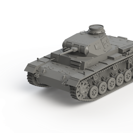 🪖 Panzer III F - Medium Tank - Presupported・ STL File for 3D printing・Cults