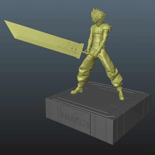 3D file Final Fantasy VII: Cloud Strife (Two base options) ☁️ ・3D print ...