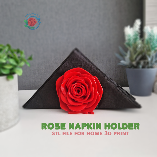 🌹 Porte-serviettes rose Fichier STL - Porte-serviettes en forme de ...