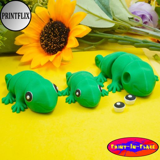 🐱 CUTE FLEXI TINY CHAMELEON・ STL File for 3D printing・Cults