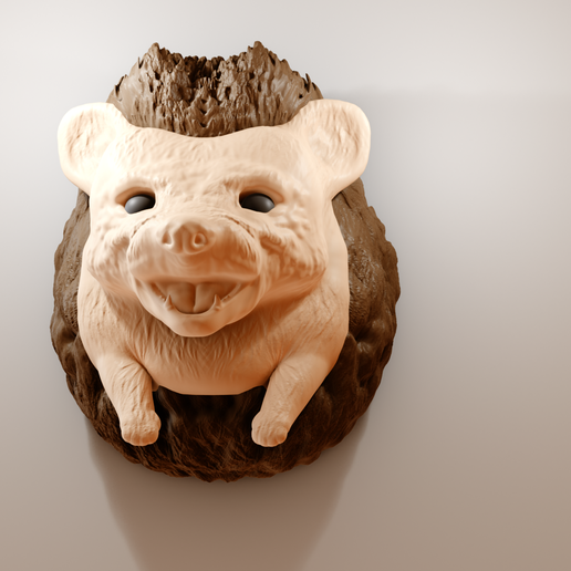 STL file hedgehog head wall mount smiling stl 🦔 ・3D printing design to ...