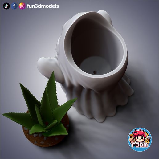 👻 GHOSTFACE GHOST PLANT POT / FLOWERPOT - NO SUPPORTS・ STL File for 3D ...