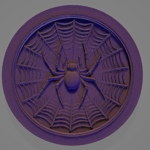 STL file Halloween Relief - Round Spider Coin Badge 🎃 ・3D printing ...