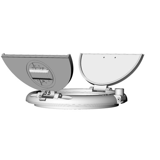 🏗 1/16 Sherman commander split hatch・ STL File for 3D printing・Cults