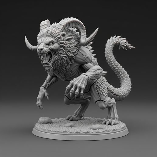 🎲 Chimera DnD・Free OBJ File for 3D printing・Cults