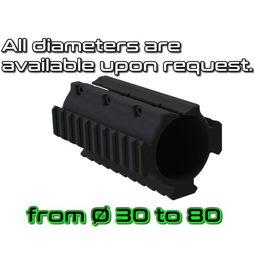 🍾 PCP picatinny bottle fixation support all diam on request 30mm to ...