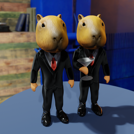 🎨 Capybara Gentlemen・Free STL File for ・Cults