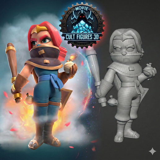 🎲 2 in 1 BANDIDA LIDER / BOSS BANDIT CLASH ROYALE・ STL File for 3D ...
