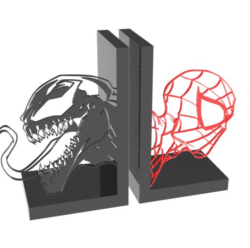 🦸‍♂️ spiderman vs venom BOOKENDS・ STL File for 3D printing・Cults