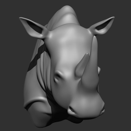 🦏 3D Printable Rhino Head Model – Realistic Rhinoceros Wall Mount STL ...