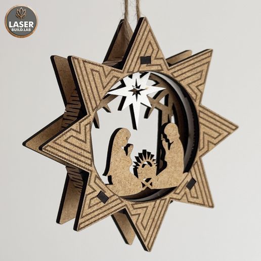 🎄 3-Layer Christmas Stars Ornaments Set - Laser Cut Files・ 3D File for ...