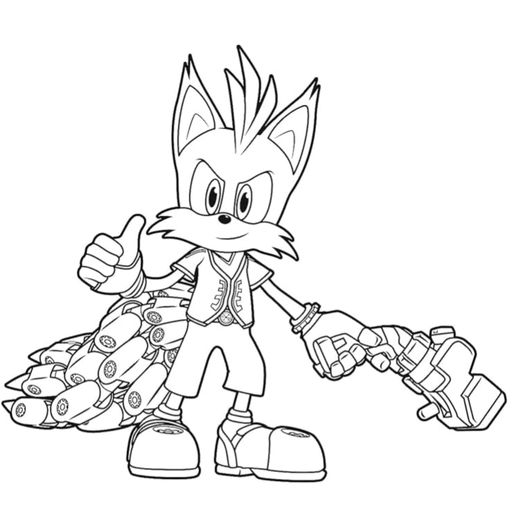 tails from sonic coloring picture
