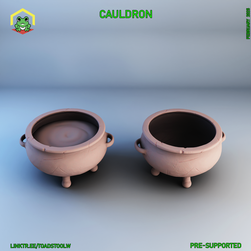 🎲 Cauldron - STL - RPG MINIATURE・Free STL File for 3D printing・Cults