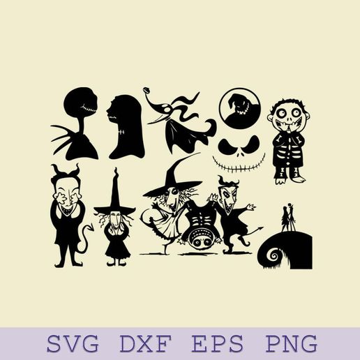 🎄 Nightmare Before Christmas SVG Bundle – Halloween Jack Skellington ...