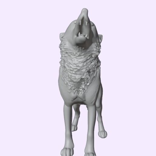 🐺 Howling Wolf – Realistic 3D Figurine・ STL File for 3D printing・Cults
