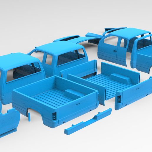 Dodge 1500 2nd gen Truck Extended Quad Cab Body Printable - Cults3D 3D ...
