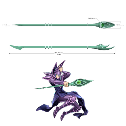 🔫 Dark Magician Staff・ STL File for 3D printing・Cults