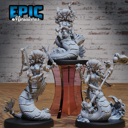 3D file Naga Queen Set ‧ DnD Miniature ‧ Tabletop Miniatures ‧ Gaming ...
