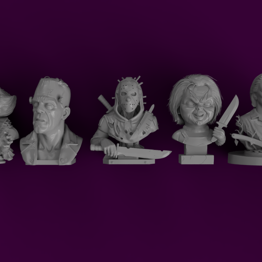 👤 Horror Icons 3D Bust Collection・ STL File for 3D printing・Cults