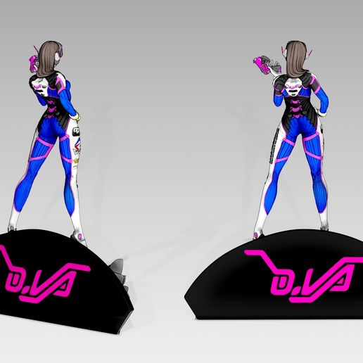 🎨 DVA OVERWATCH fan art full body model + bust modes・ STL File for ・Cults