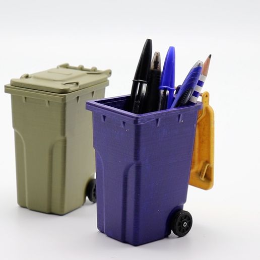 STL file Articulating wheeled Dustbin pencilbox desk organizer 🧰 ・3D ...
