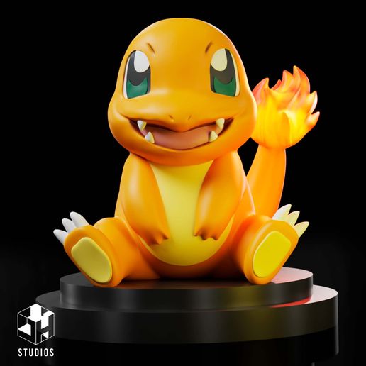 🐉 Pokemon Charmander Version Cute・ STL File for 3D printing・Cults
