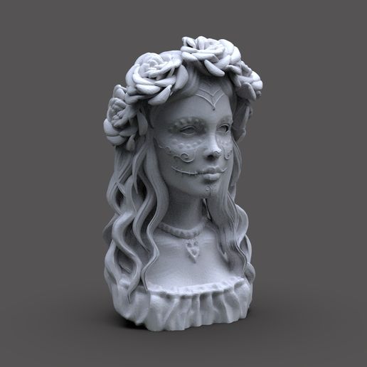 👤 Bust of La Catrina・ STL File for 3D printing・Cults