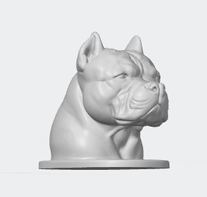 🐕 American Bully dog head・ STL File for 3D printing・Cults