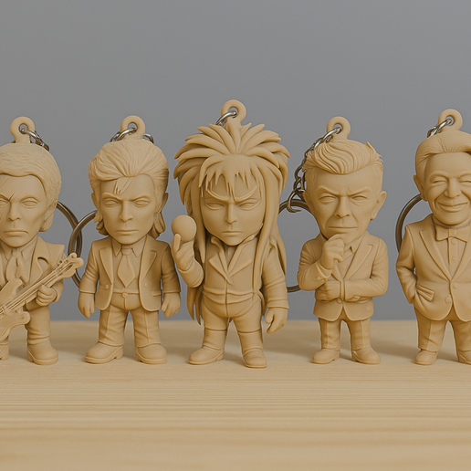 ️ David Bowie 5 Chibi Fan Art Versions (Figure & Keychain)・ 3D File for ...