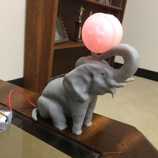 🐘 Elephant with Circus Ball Lamp・Free STL File for ・Cults