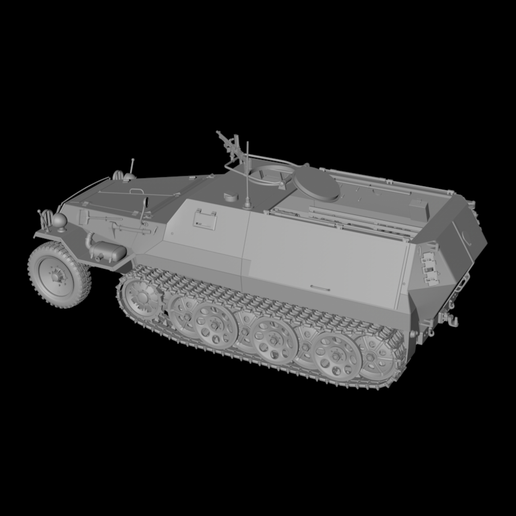 🗺️ Чешский полугусеничный бронетранспортер OT-810 3D модель материала ...