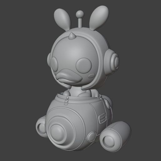 👽 Alien duck with its ship・ STL File for 3D printing・Cults
