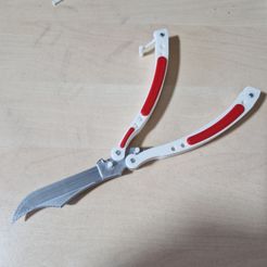 Imprimible en 3D CS:GO Cuchillo mariposa (no necesita tornillos) - Balisong trainer • hecho con ...