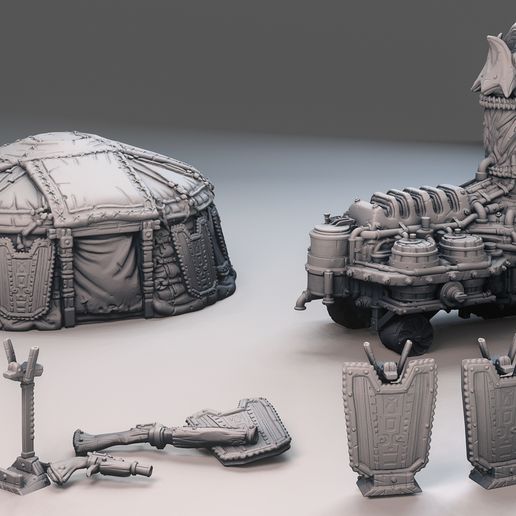 🛡️ Dwarf camp kit・Free STL File for ・Cults