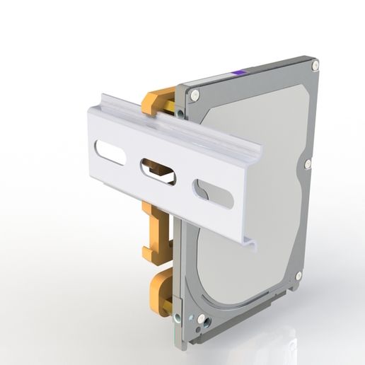 🏗️ 2.5 HDD DIN rail mount perpendicular・Free 3D File for ・Cults