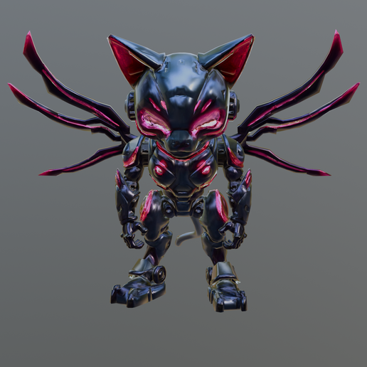 🐱 Mecha Shadow Cat – Cybernetic Winged Feline・Archivo STL Gratis para ...