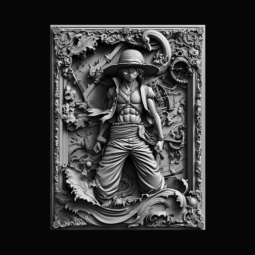 🏴‍☠️ Luffy Pirate・ STL File for 3D printing and CNC machining - Laser ...