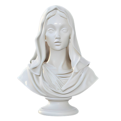 🏛️ Classical Veiled Woman Bust・ STL File for 3D printing・Cults