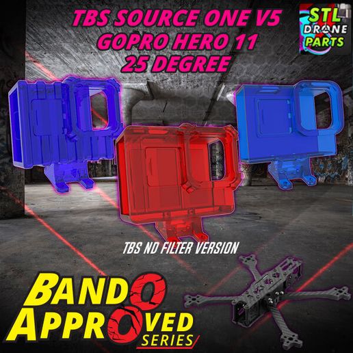 📱 [Bando Approved Series] TBS Source One V5 Gopro Hero 9/10/11 Mount 25 ...