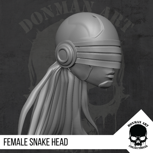 ♀️ Female Snake Head for action figures・ STL File for ・Cults